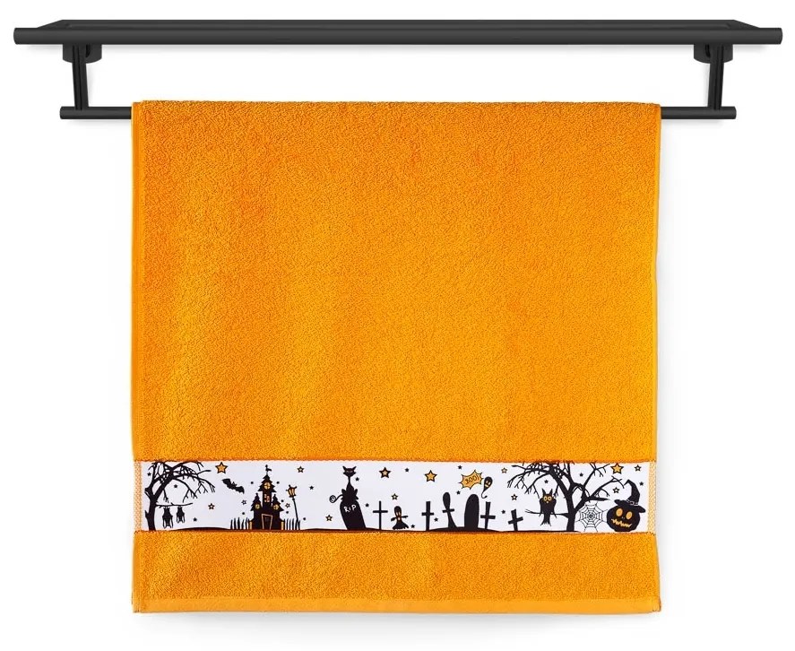 Veba ručník nora - halloween oranžová 50x100