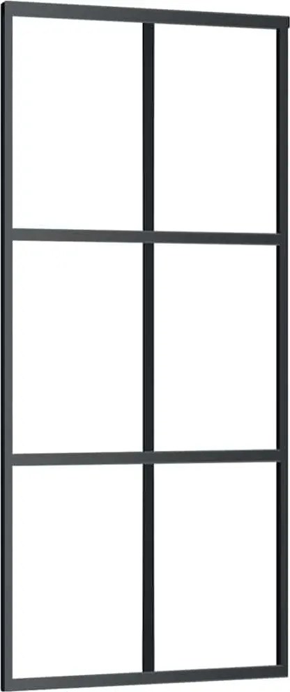 Posuvné dveře se sadou kování černé 90x205 cm ESG Glass 3375845