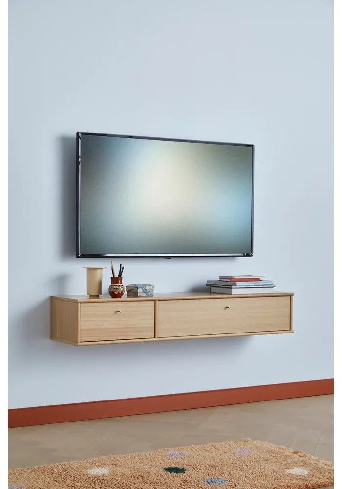 TV stolek v dekoru dubu v přírodní barvě 133x22 cm Mistral – Hammel Furniture