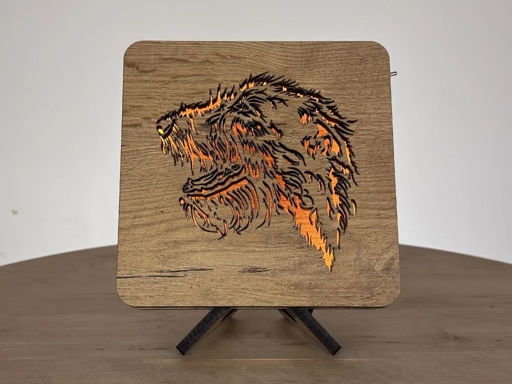 Li-Go "Vlkodav" lampa 19x19cm provedení povrchu: ořech