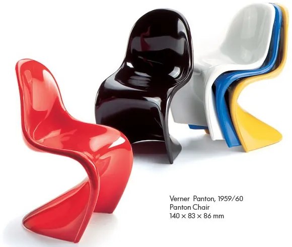 Vitra designové miniatury Panton Chair (5 kusů)