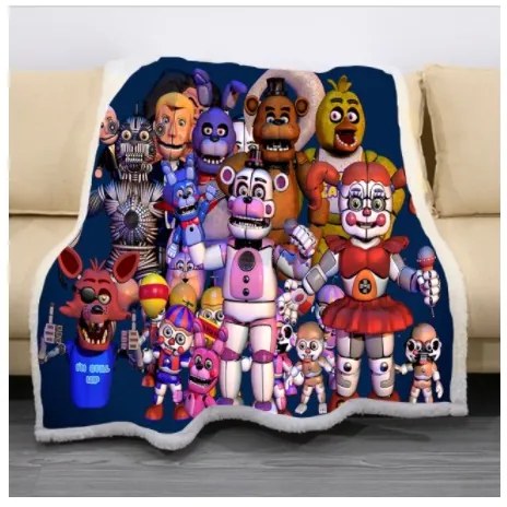 Plyšová deka s 3D potiskem Five Nights at Freddys Variace: 6, Velikost: 130 x 150 cm