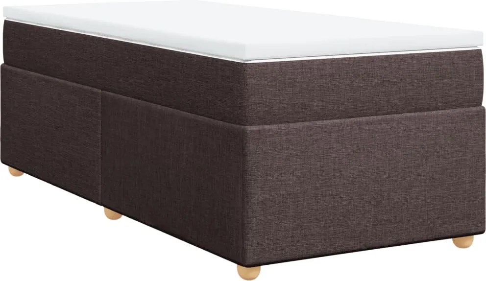Box spring postel s matrací tmavě hnědá 90x200 cm textil 3285348