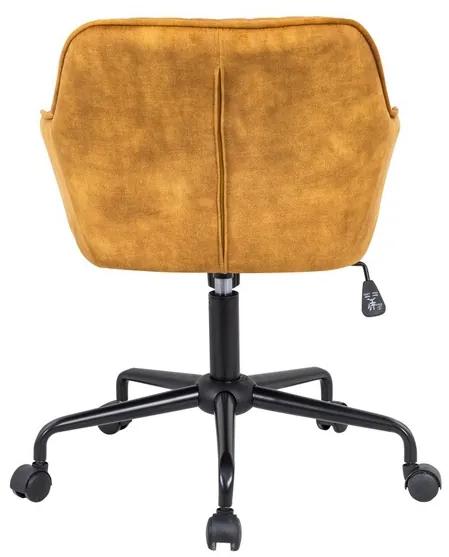 Designová kancelářská židle Esmeralda hořčičný samet
