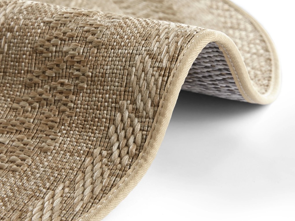 Hanse Home, Kusový koberec Forest 103998 Beige/Brown – na ven i na doma, 200x200 (průměr) kruh, béžová, chodba / předsíň