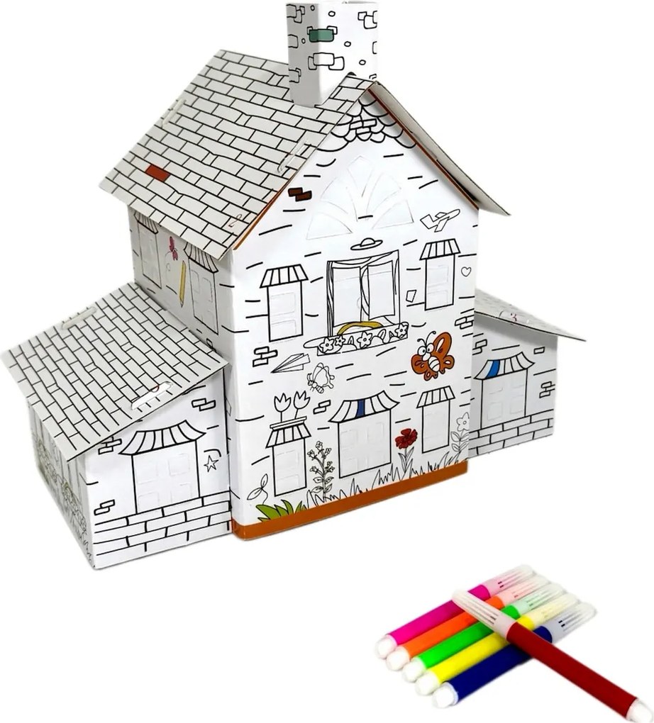 Sinsay - DIY sada na sestavení a vybarvení domečku - vícebarevná