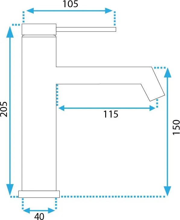 Rea Foss, umyvadlová baterie h-205, černá matná, REA-B5317