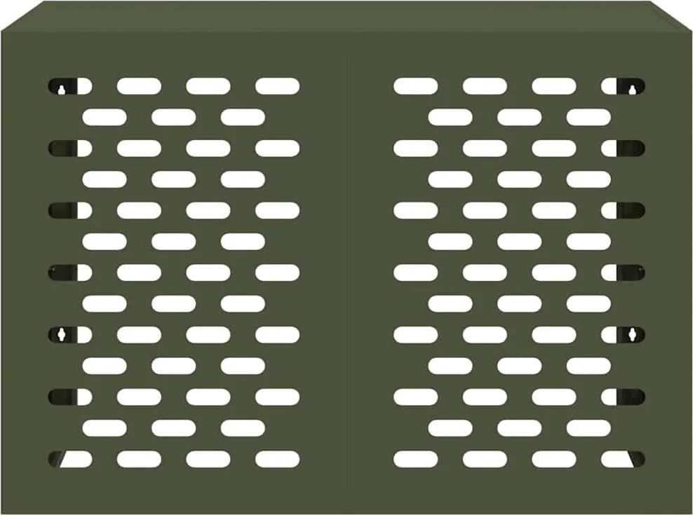 vidaXL Ochrana klimatizace Olivově zelená 100 x 50 x 70 cm Ocel [865900]