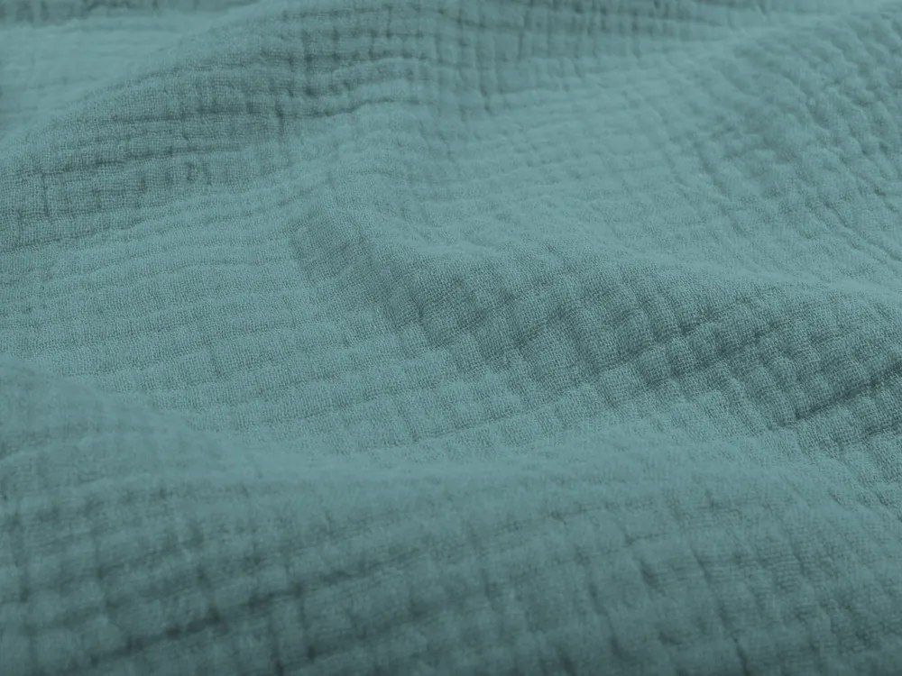 Biante Dětské mušelínové povlečení do postýlky Nature MSN-019 Pastelově modrozelené Do postýlky 100x135 a 40x60 cm
