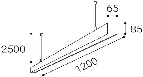 Led2 Závěsné svítidlo LINO Z, 120cm Barva stínidla: prismatic, Stmívání: DALI/PUSH, Barva svítidla: černá