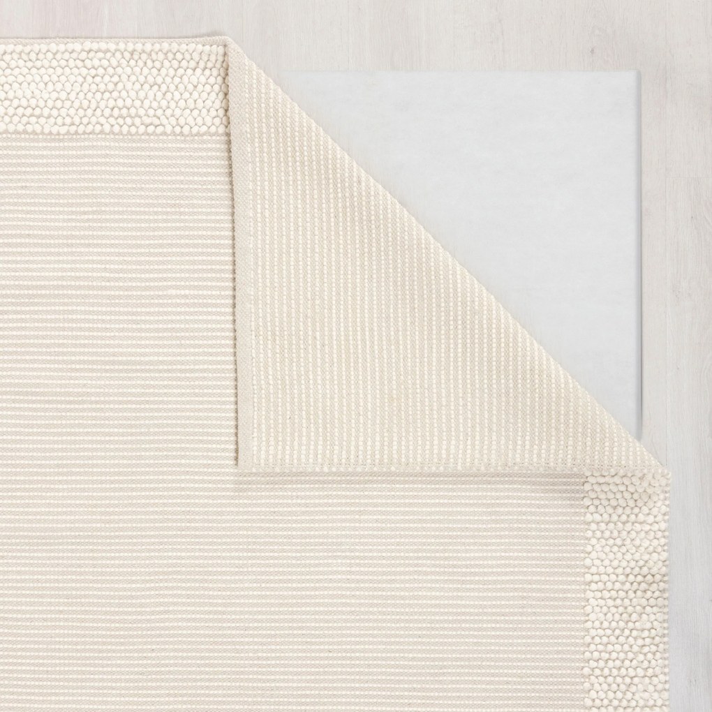 Flair Rugs, Kusový koberec Bobble Wool Ivory, 60x230, bílá, ložnice