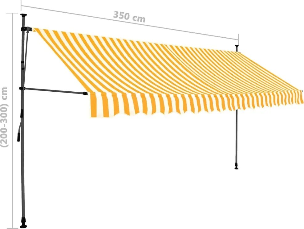 vidaXL Ručně zatahovací markýza s LED světlem 350 cm [145860] Barva: Modrá