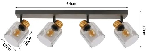 Brilagi - Bodové svítidlo HYGGE 4xE14/15W/230V černá/kouřová