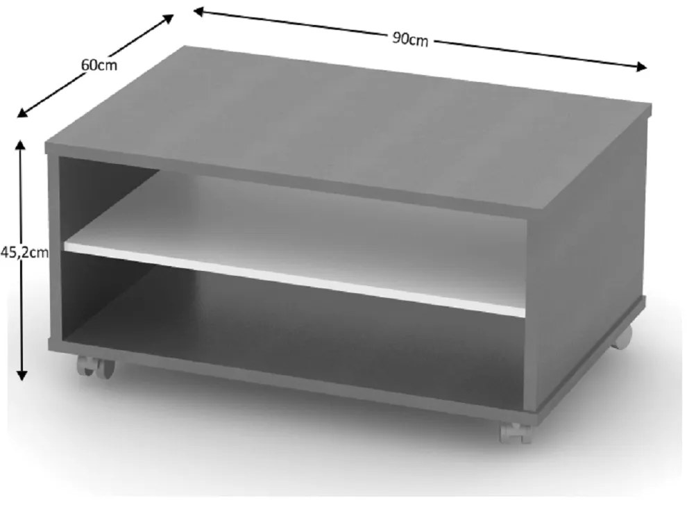 Kondela Konferenční stolek, grafit / bílá, RIOMA NEW TYP 32