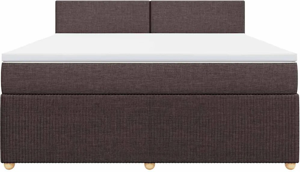 Box spring postel s matrací tmavě hnědá 180x200 cm textil 3289831