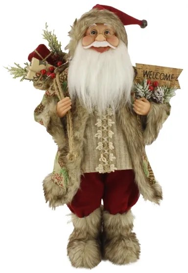 Dekorace Santa Claus Krémově-bordový 46cm