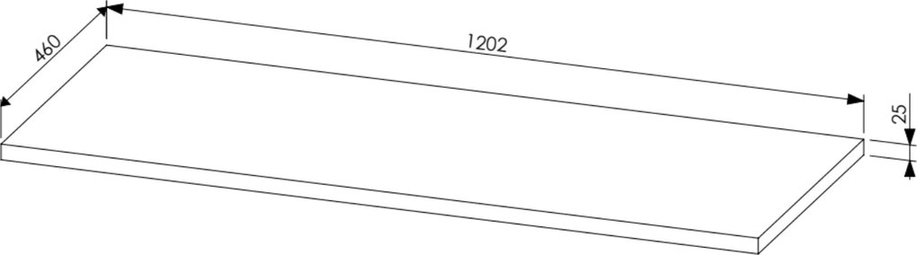 Comad Nábytková horní deska Leonardo 120 cm, dub sherman