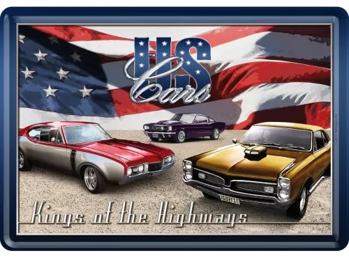 Postershop Plechová pohlednice - US Cars
