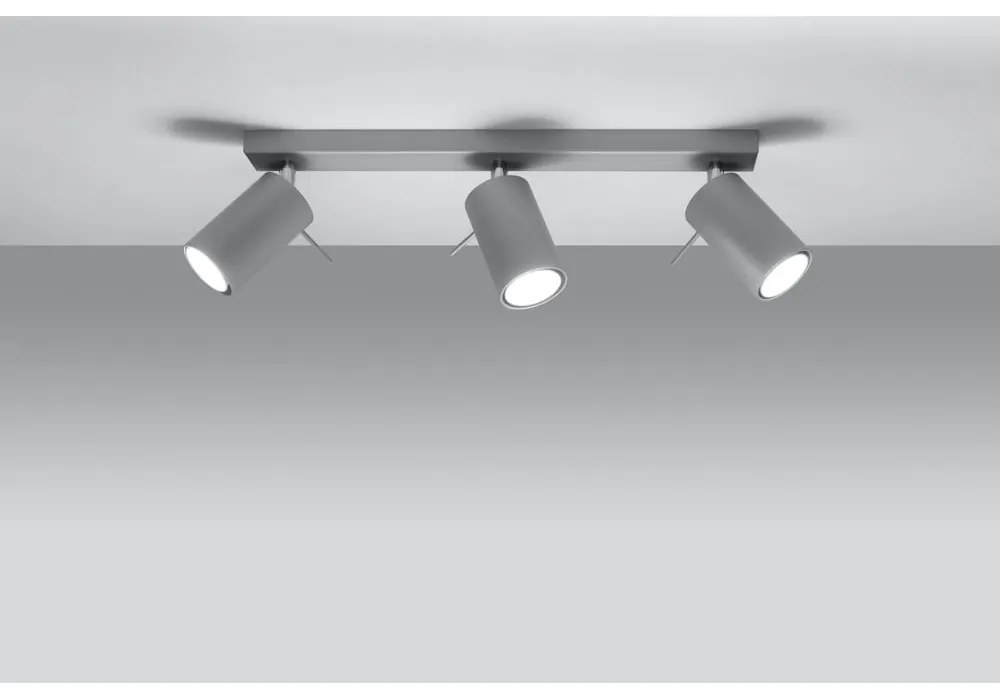 Šedé stropní svítidlo Sollux Etna, délka 45 cm