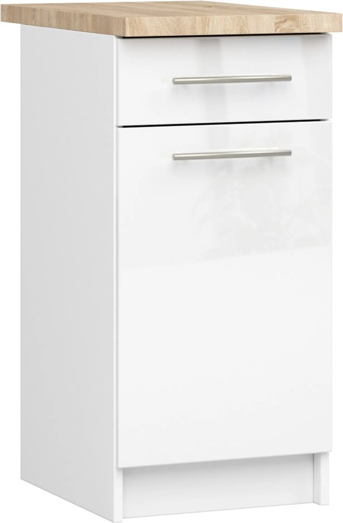 Kuchyňská skříňka Olivia S40 SZ1 bílá/bílý lesk