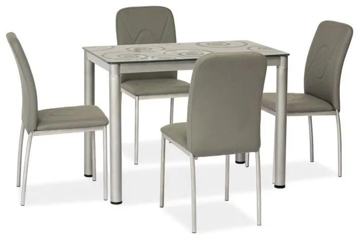 Jídelní stůl 100 cm Damion (šedá + šedá) (pro 4 osoby). 1050085