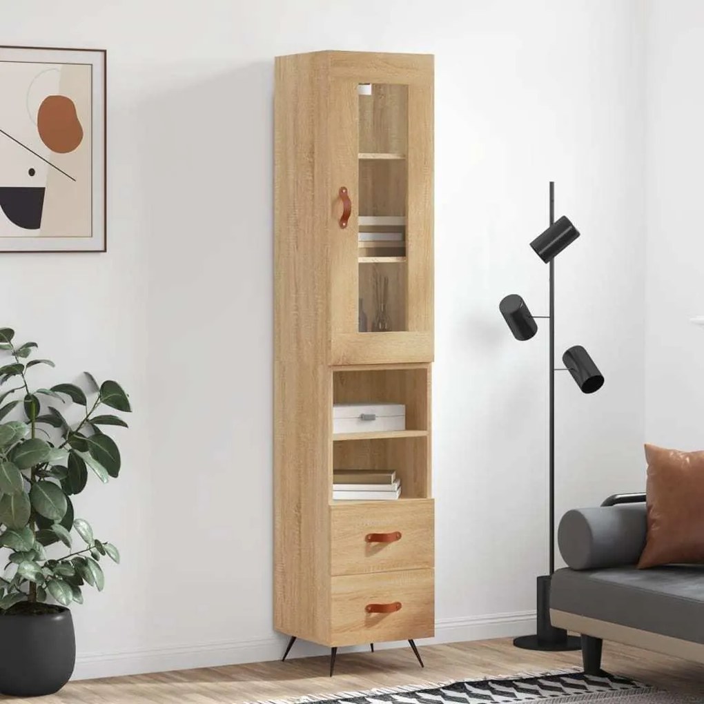 vidaXL Skříň highboard 34,5 x 34 x 180 cm kompozitní dřevo [3199279] Barva: dub sonoma