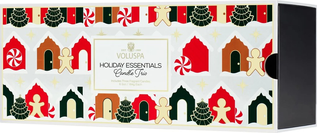 Voluspa dárková sada vánočních svíček Holiday Essentials Trio, 3x184 g