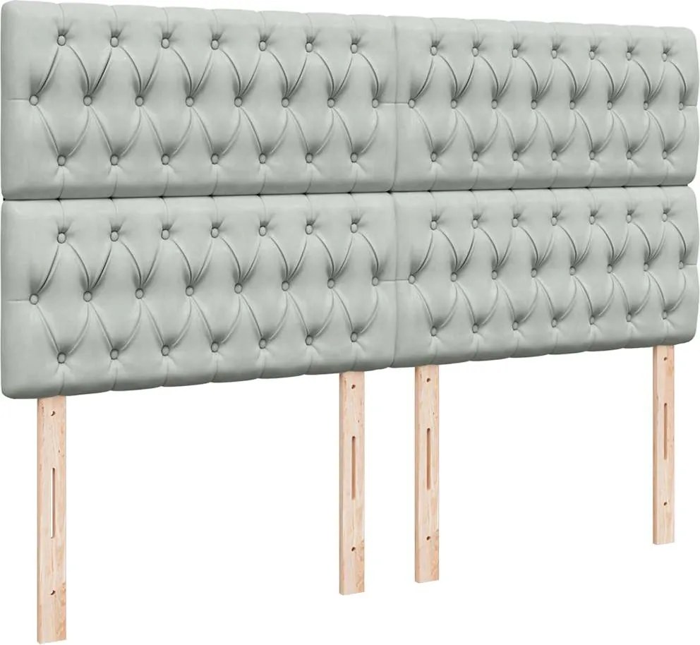 Box spring postel s matrací světle šedá 200x200 cm samet 3292436