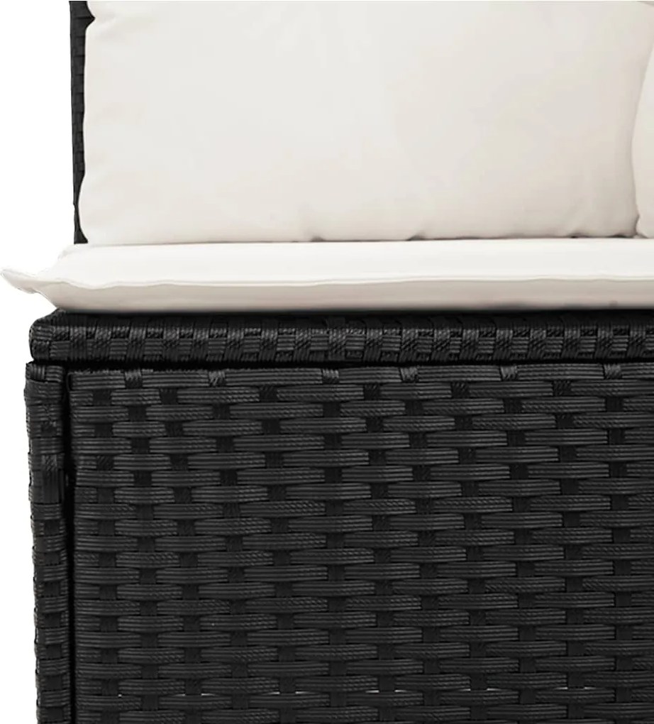 9dílná zahradní sedací souprava s poduškami černá polyratan 3221625