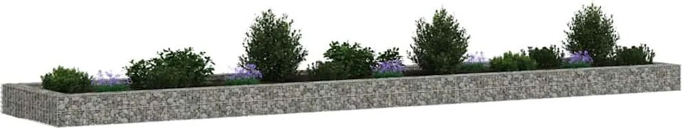 Gabionový vyvýšený záhon pozinkovaná ocel 500 x 100 x 20 cm 151315