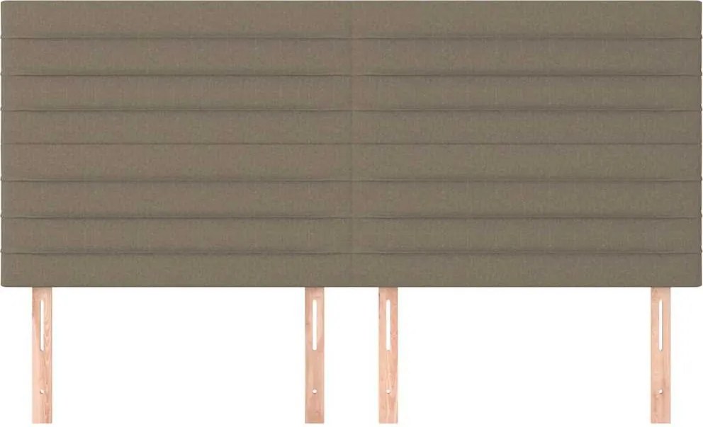 Čelo postele béžové 160x5x118/128 cm látkové 3116482