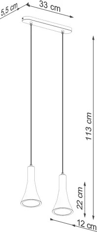 Závěsné svítidlo SOLLUX REA 2 beton E14 2x12W bez žárovky SL.1224