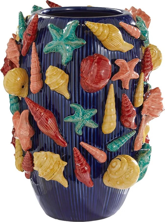 CORAL COAST Váza mořské plody 33 cm - tm. modrá