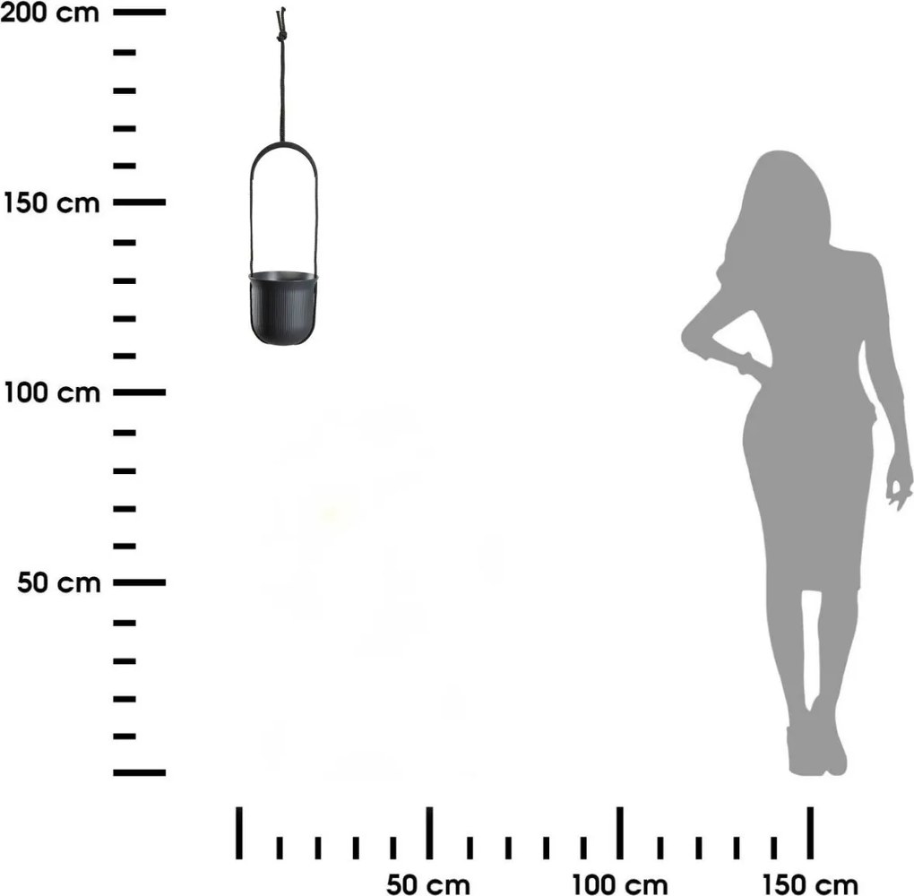 Závěsný květináč AERA HANG 17,9 cm antracitový