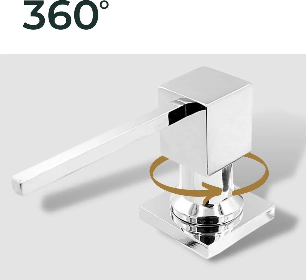 Gamma Sink Quality Quatro, dávkovač saponátu pro kuchyňský dřez 400ml, chromová, GMA-DOK-CH
