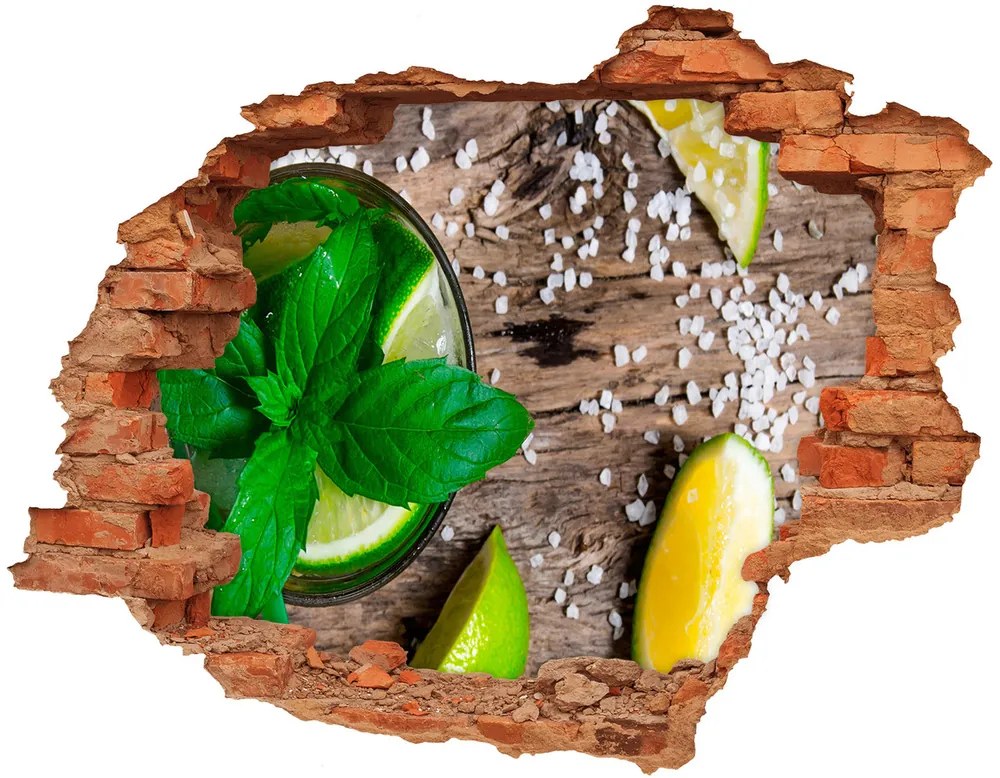 Wallmuralia Nálepka 3D díra samolepící Mojito 90x70 cm