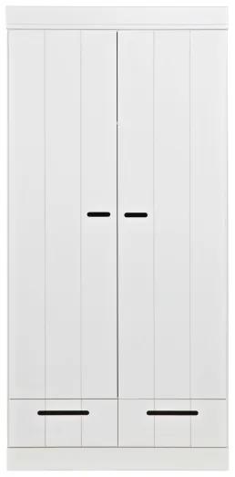 Connect 2-dveřová skříňka se zásuvkami bílá
