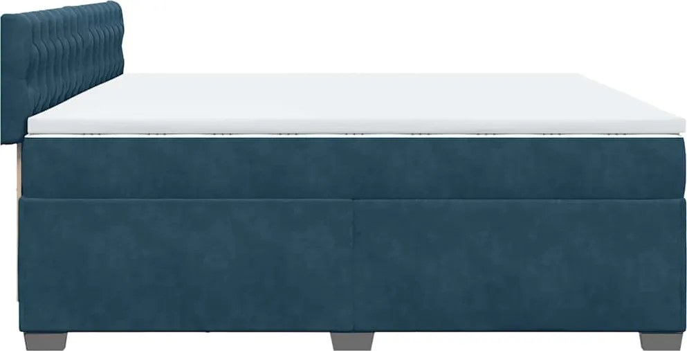 Box spring postel s matrací modrá 200 x 200 cm samet 3288712