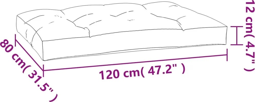 vidaXL Poduška na palety 120 x 80 x 12 cm textil [360521] Barva: Modrá