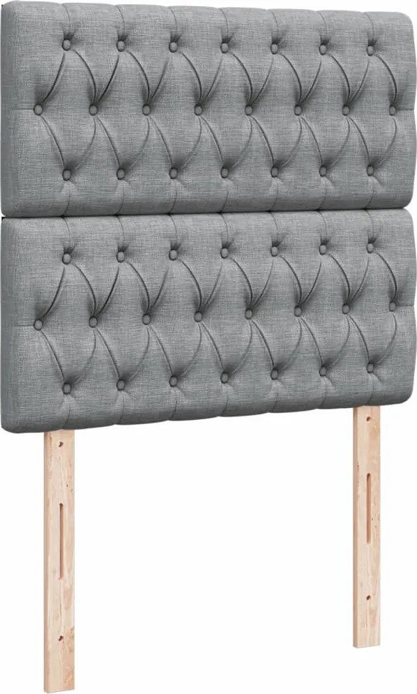 Box spring postel s matrací světle šedá 90x190 cm textil 3291142