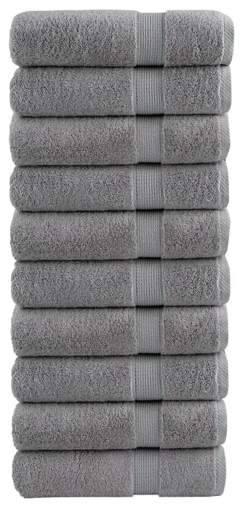 Prémiové osušky SOLUND 10 ks šedé 100x150 cm 600 g/m² 137313