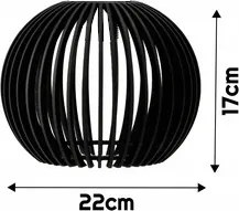 BERGE Stínidlo pro lustrovou lampu, dřevěná koule, černé
