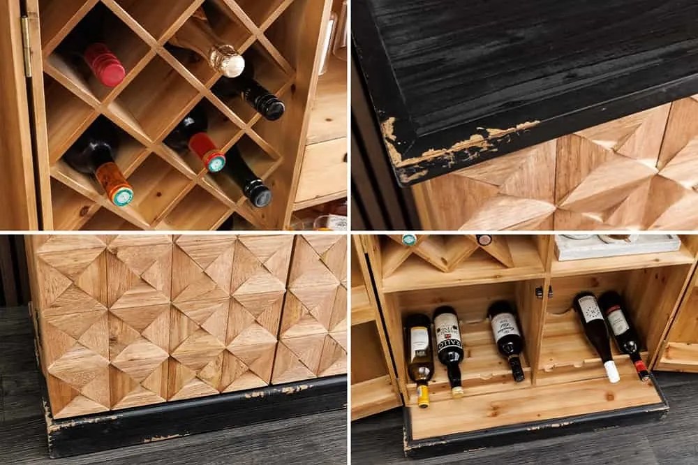 Designová barová skříňka Winebar 122 cm borovice