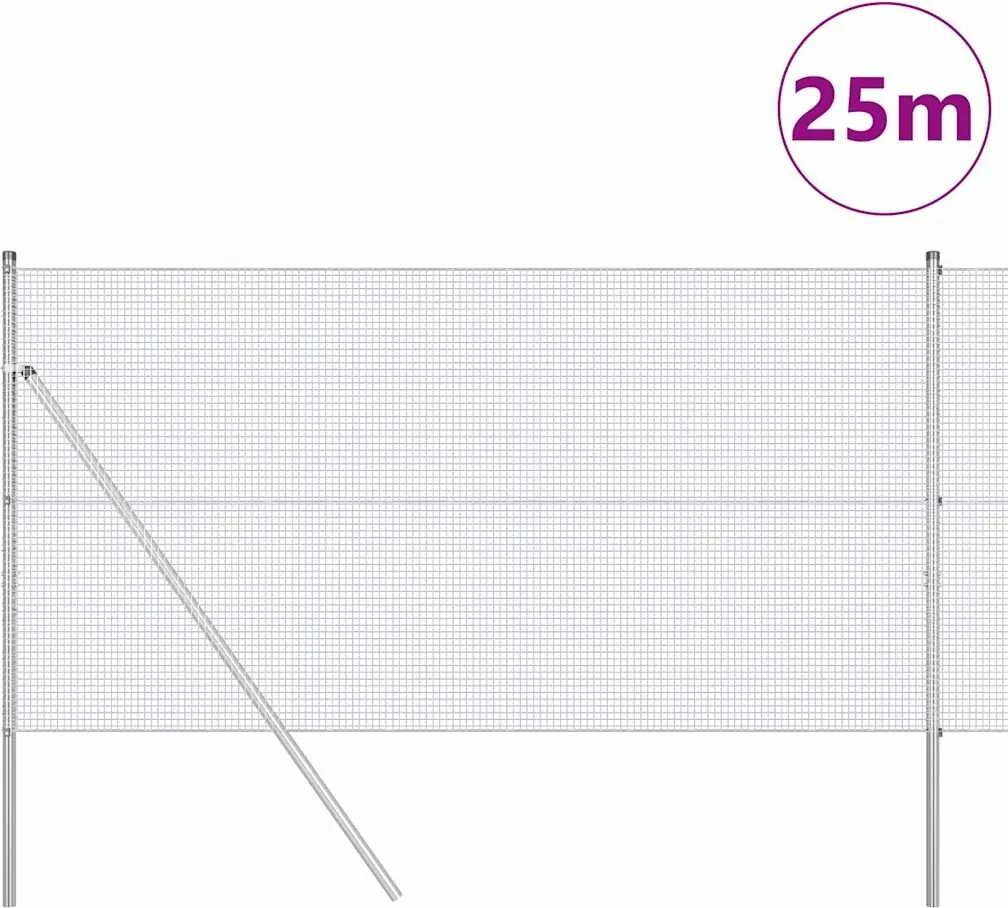 Zemní upevnění svařované drátěné ploty 25 x 1,4 m Stříbrná 3351615