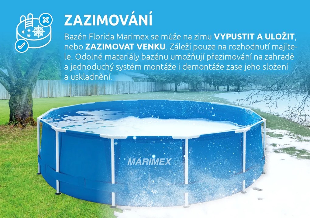 Marimex | Bazén Marimex Florida 3,66x0,99 m se zabudovaným skimmerem - motiv TEAK (poškozený obal) | 103402852