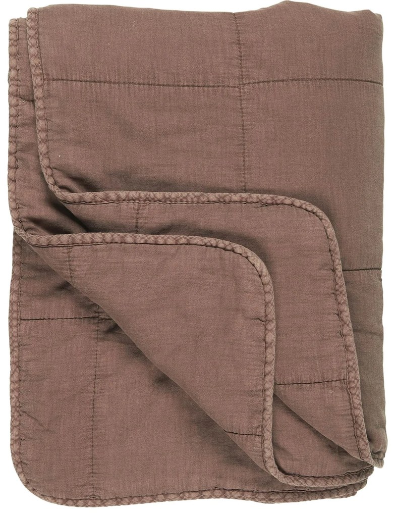 IB LAURSEN Prošívaný přehoz Coral Almond 130 x 180 cm, hnědá barva, textil