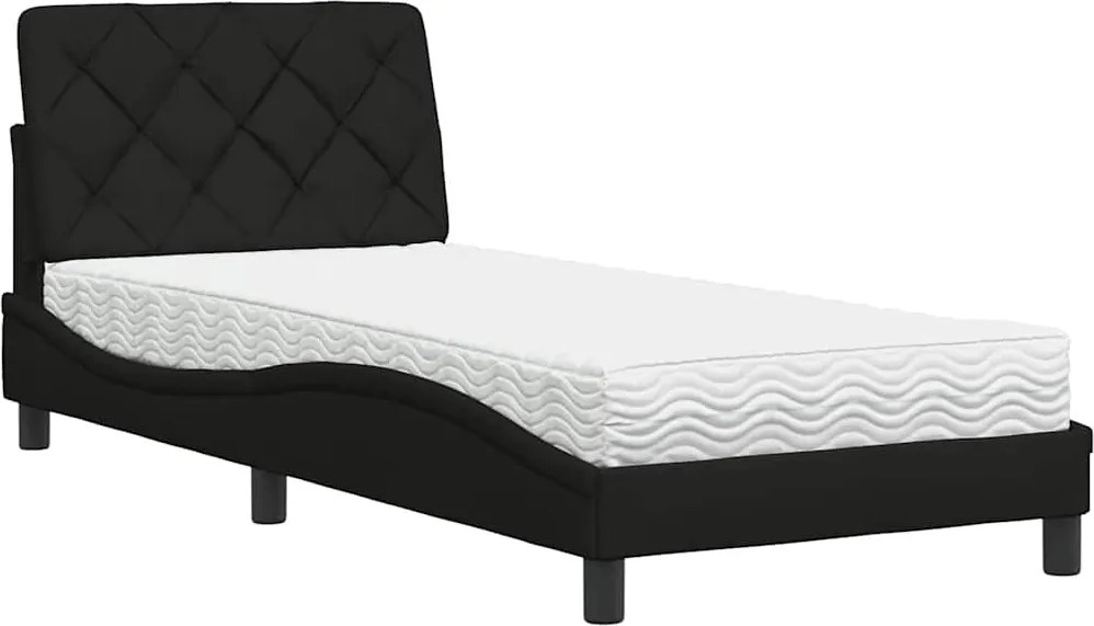 Postel s matrací černá 90 x 200 cm textil 3310715