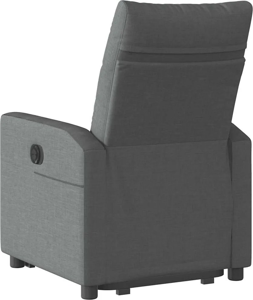 Zvedací polohovací křeslo tmavě šedé textil 3324053