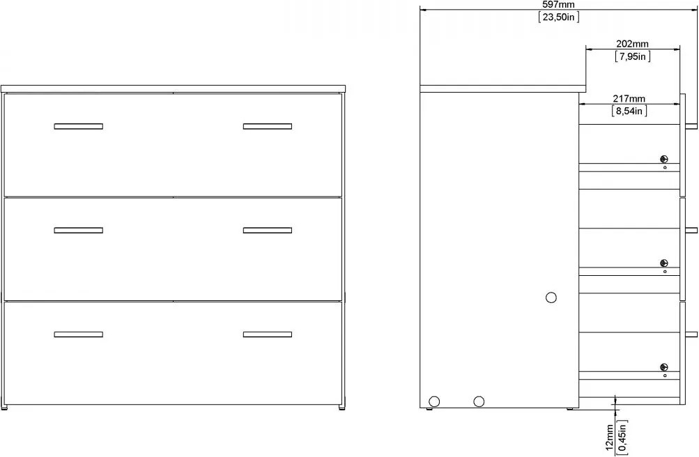 FALCO Komoda Sid 3S bílá