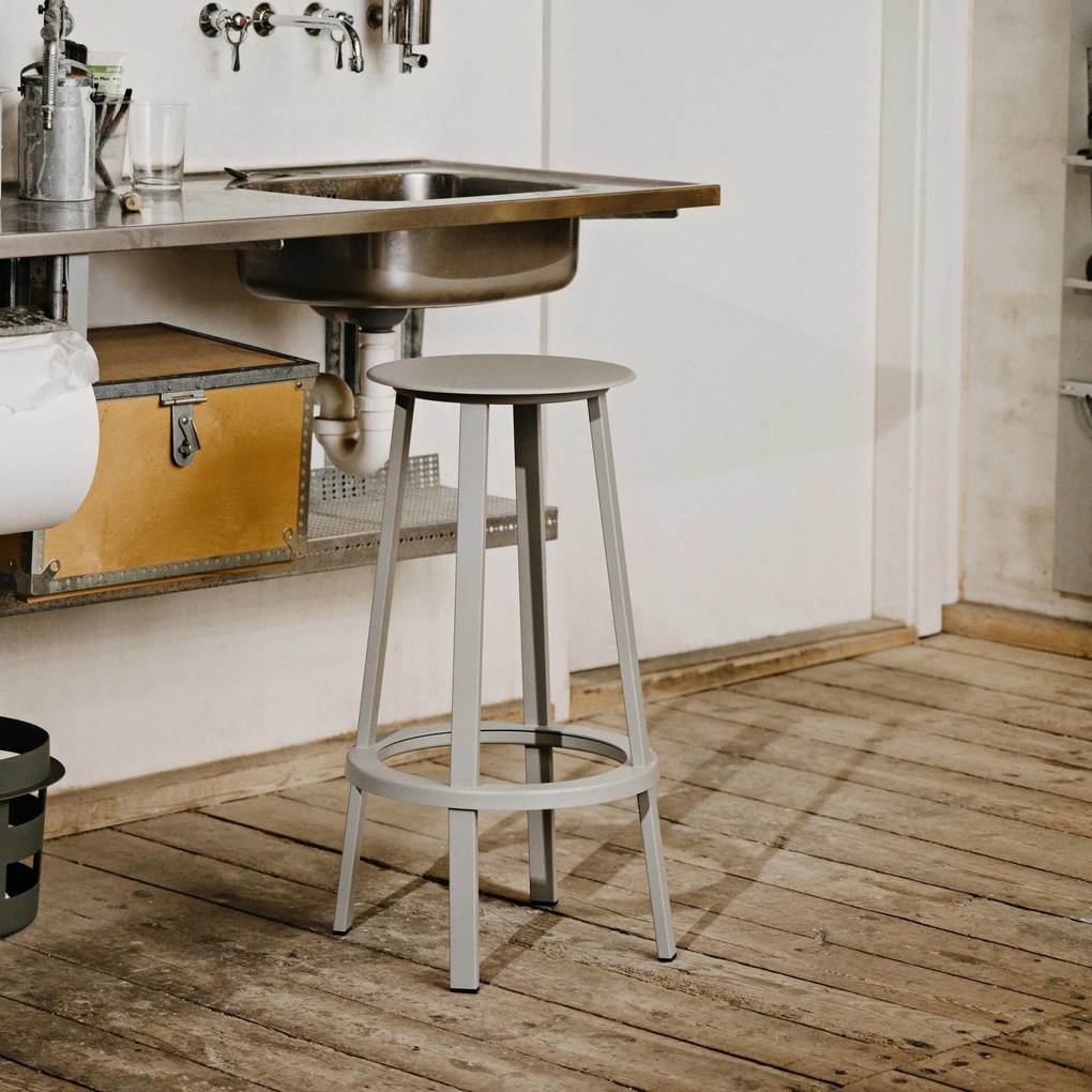 HAY Stolička Revolver Bar Stool Low, Sky Grey